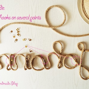 Rope Name Personalized Wall Letters, Wall Decor, Personalized Name Sign ...