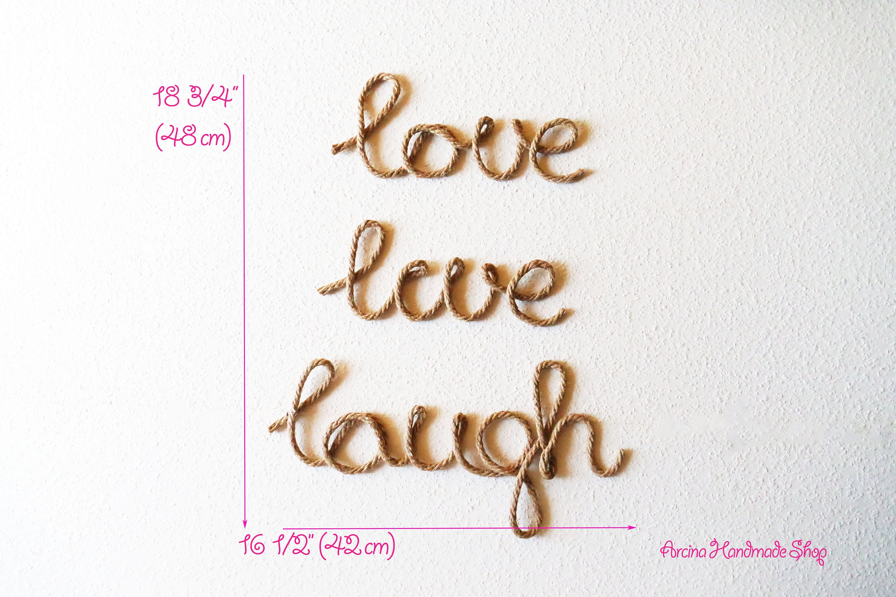 Rope Love Live Laugh Wandschild Wandbuchstaben Love Live - Etsy.de
