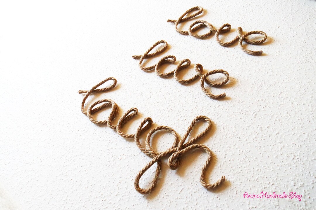 Rope 'love Live Laugh' Wall Sign: Rustic Home Decor - Etsy