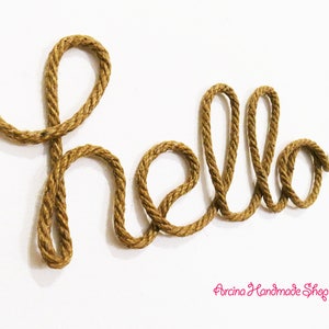 Rope Hello Wall Sign, Rustic Wall Letters, Welcome Wall Decor, Rope ...