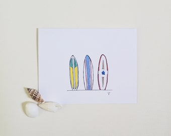 Surfing Greeting Card - Etsy