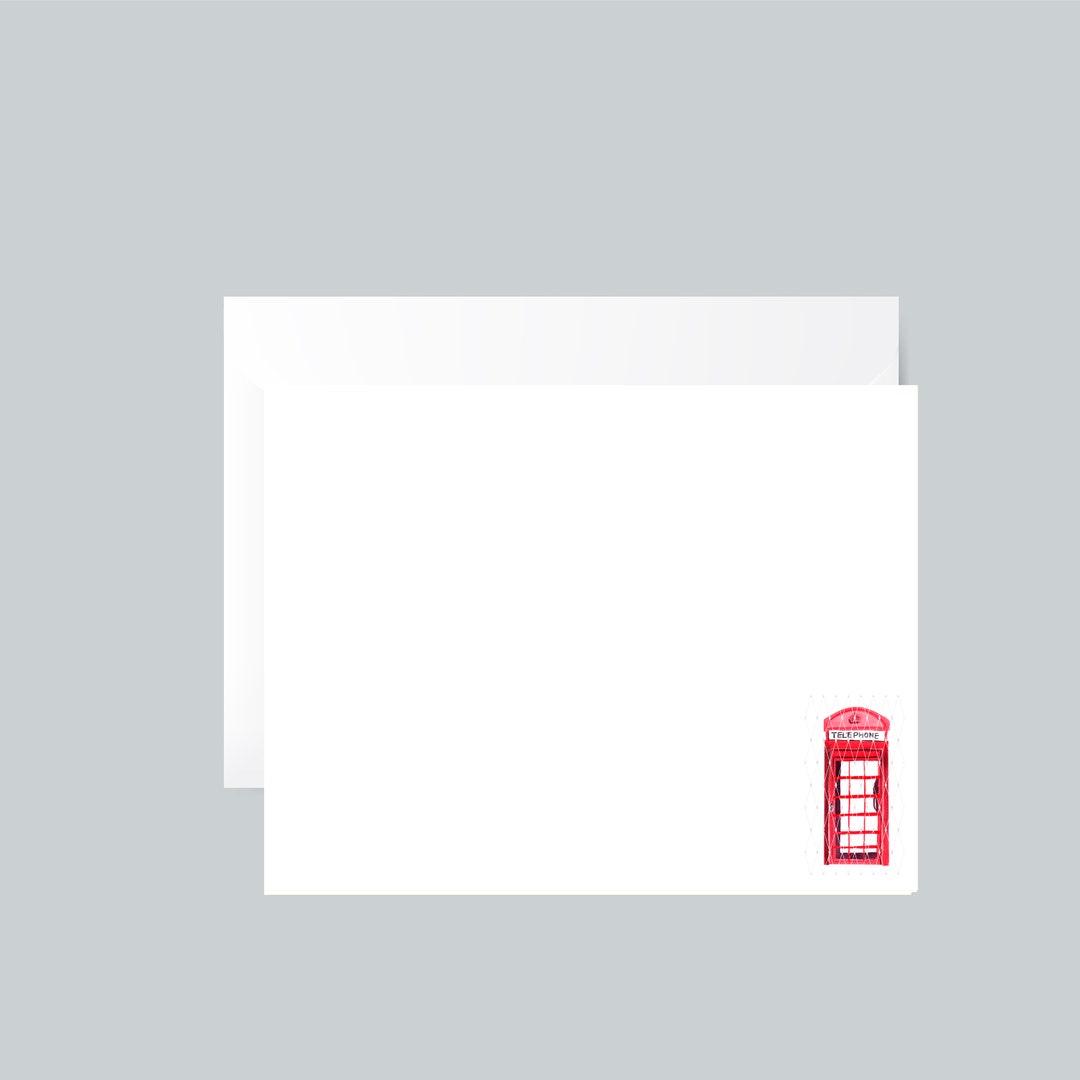 British Phone Booth Notecards: Anglophile Stationery Set of 10 - Etsy