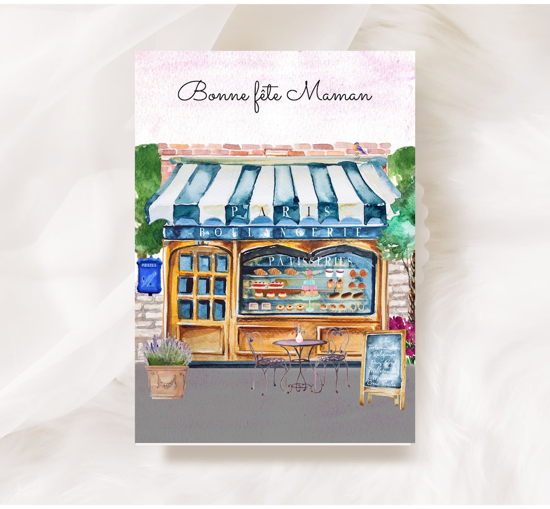 French Mother's Day Card Bonne Fête Maman Paris Boulangerie Et ...