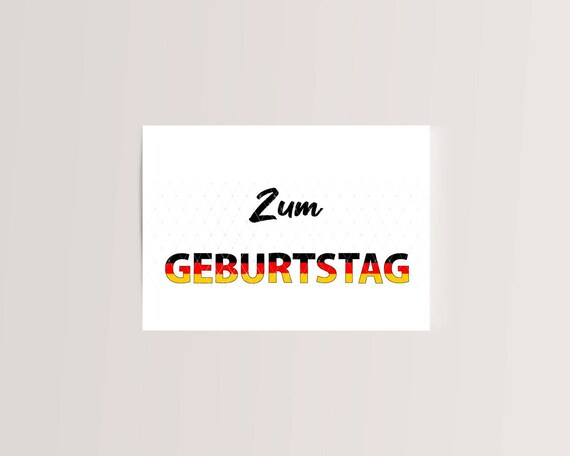 German Happy Birthday Card Zum Geburtstag With German Flag - Etsy