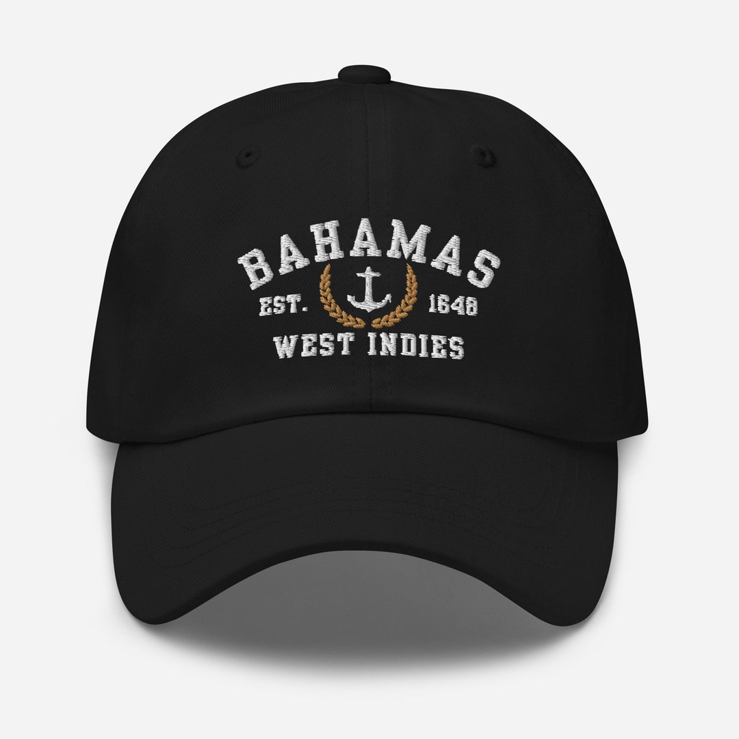 Bahamas Classic Caribbean Souvenir Hat Embroidered Letters Gold Laurel ...