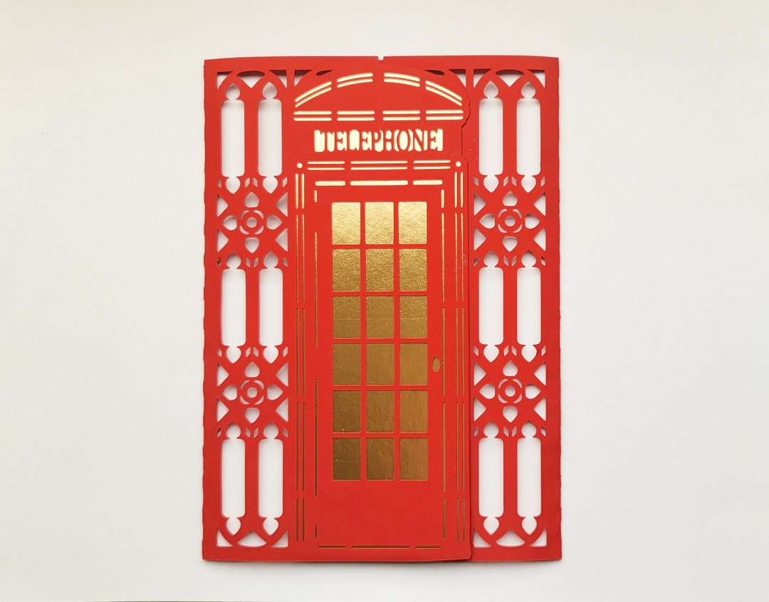 British Telephone Booth Laser Cut Greeting Card - Etsy