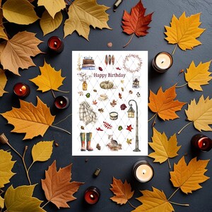 Fall Happy Birthday Card, Iconic Fall Season Greeting Card, Cozy Autumn ...