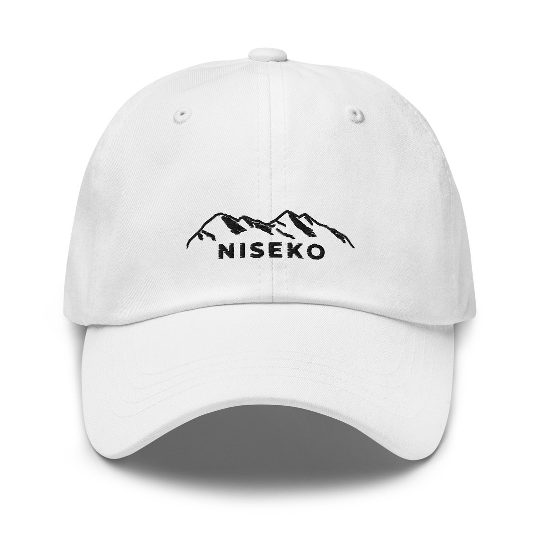 Niseko Japan Ski Baseball Cap | White Baseball Hat Black Silhouette of ...