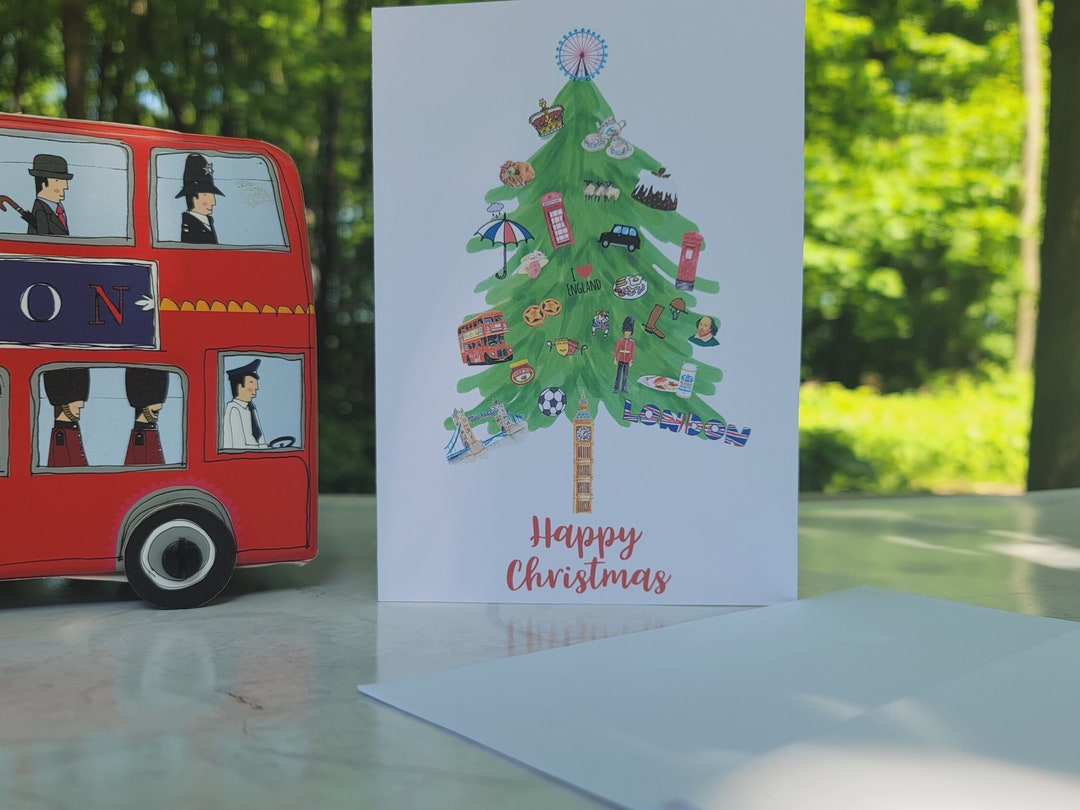 British Christmas Card: Anglophile Holiday Greetings - Etsy