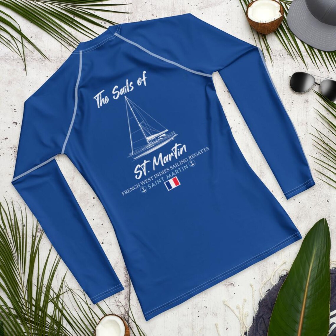 St. Martin Men's Rash Guard: UPF 50 Sailing Sun Protection - Etsy