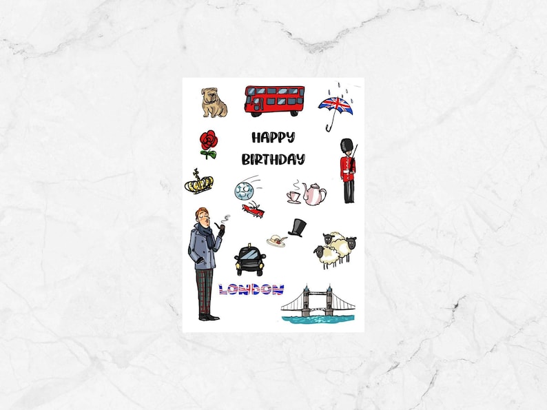 British Birthday Card for Him, UK Greeting Card - Etsy