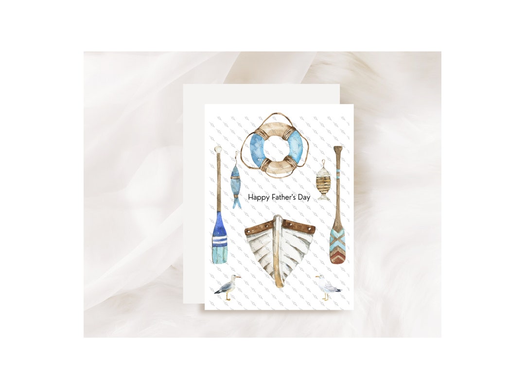 Nautical Beach Themed Father's Day Card, Water-loving Dad Card - Etsy