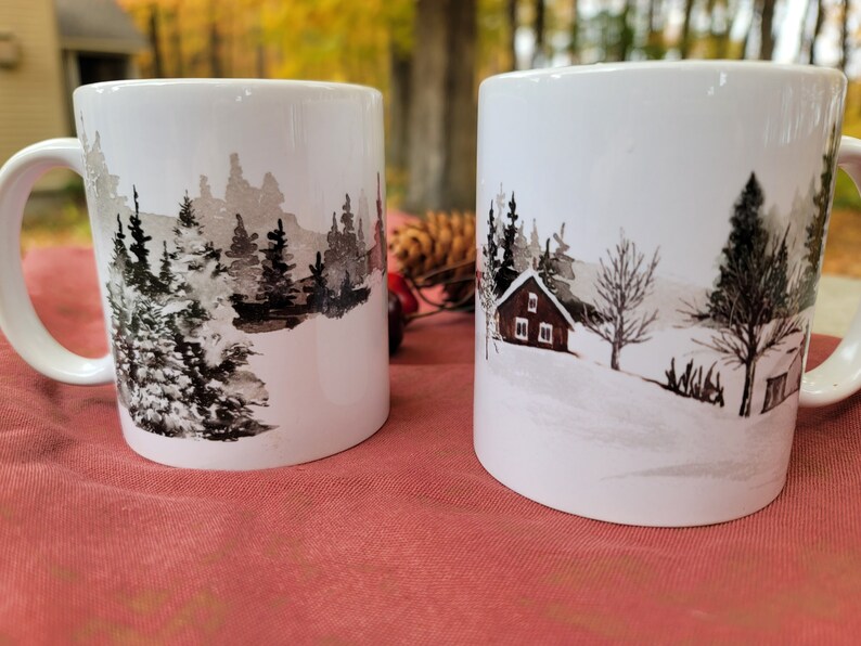 Winter Wonderland Mug of Cabin in the Woods, Christmas Gift for Him ...