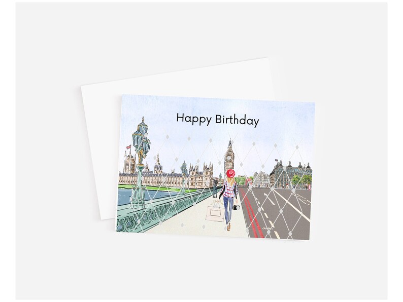British Birthday Card: Westminster Bridge, Big Ben - Anglophile Gift - Etsy