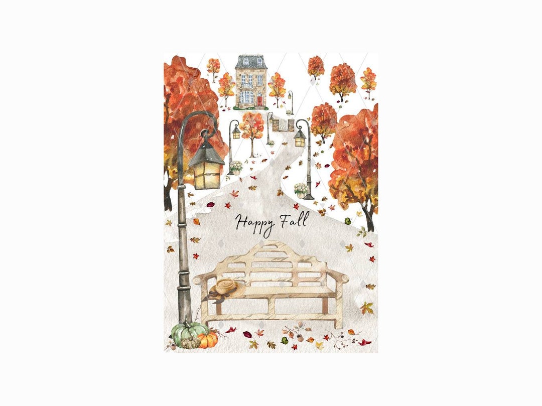 Happy Fall Postcards Autumnal Thinking of You Postcards, Just a Note ...