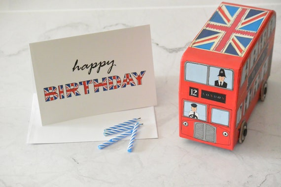 British Happy Birthday With Union Jack Letters | Etsy