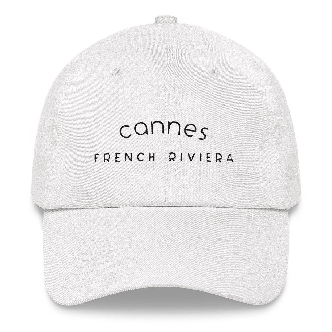 Cannes French Riviera Hat: White Baseball Cap, Embroidered Design - Etsy