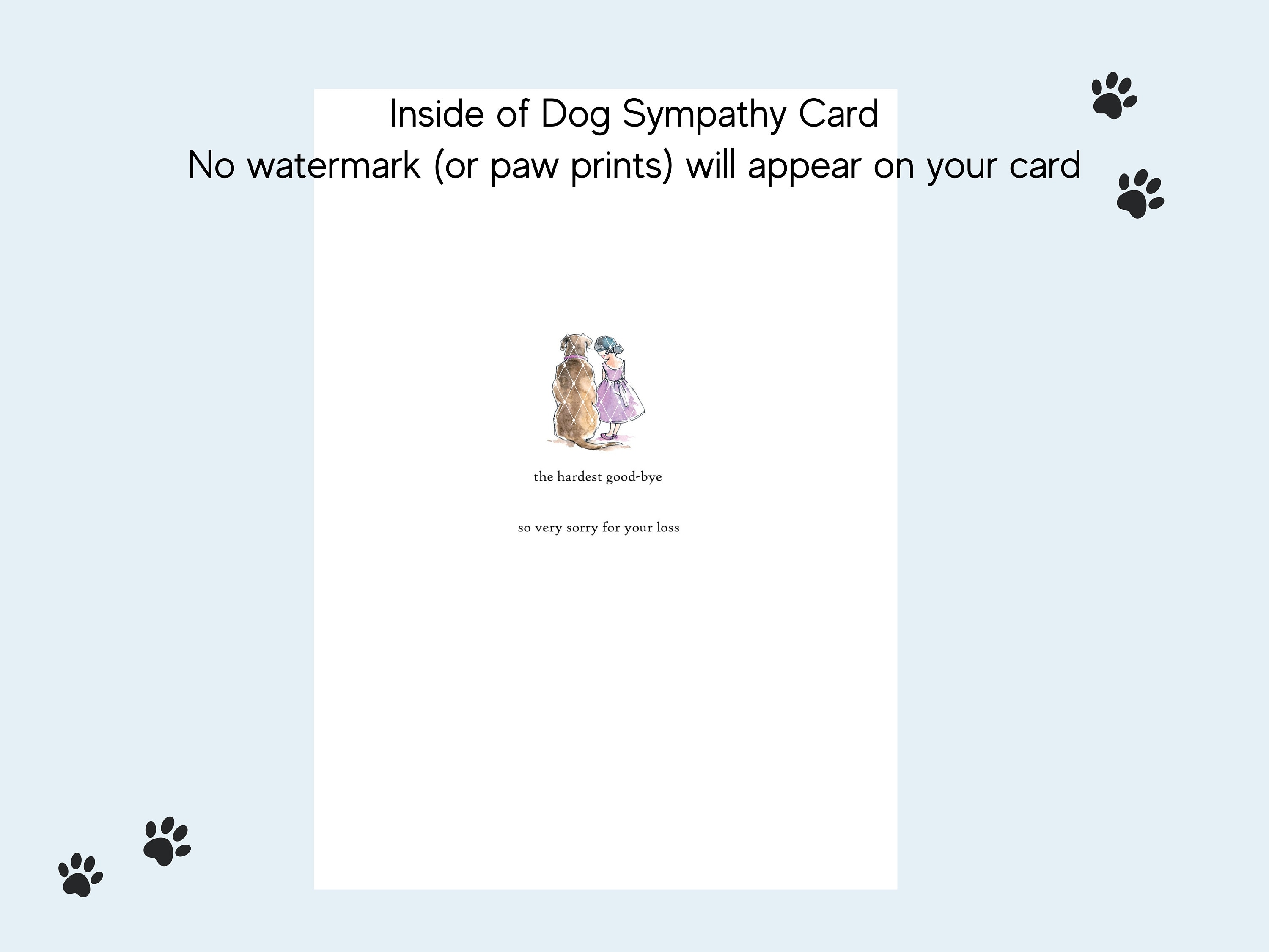 Pet Sympathy Card for Dog, Dog Loss, Sympathy Card to Send to Friends ...