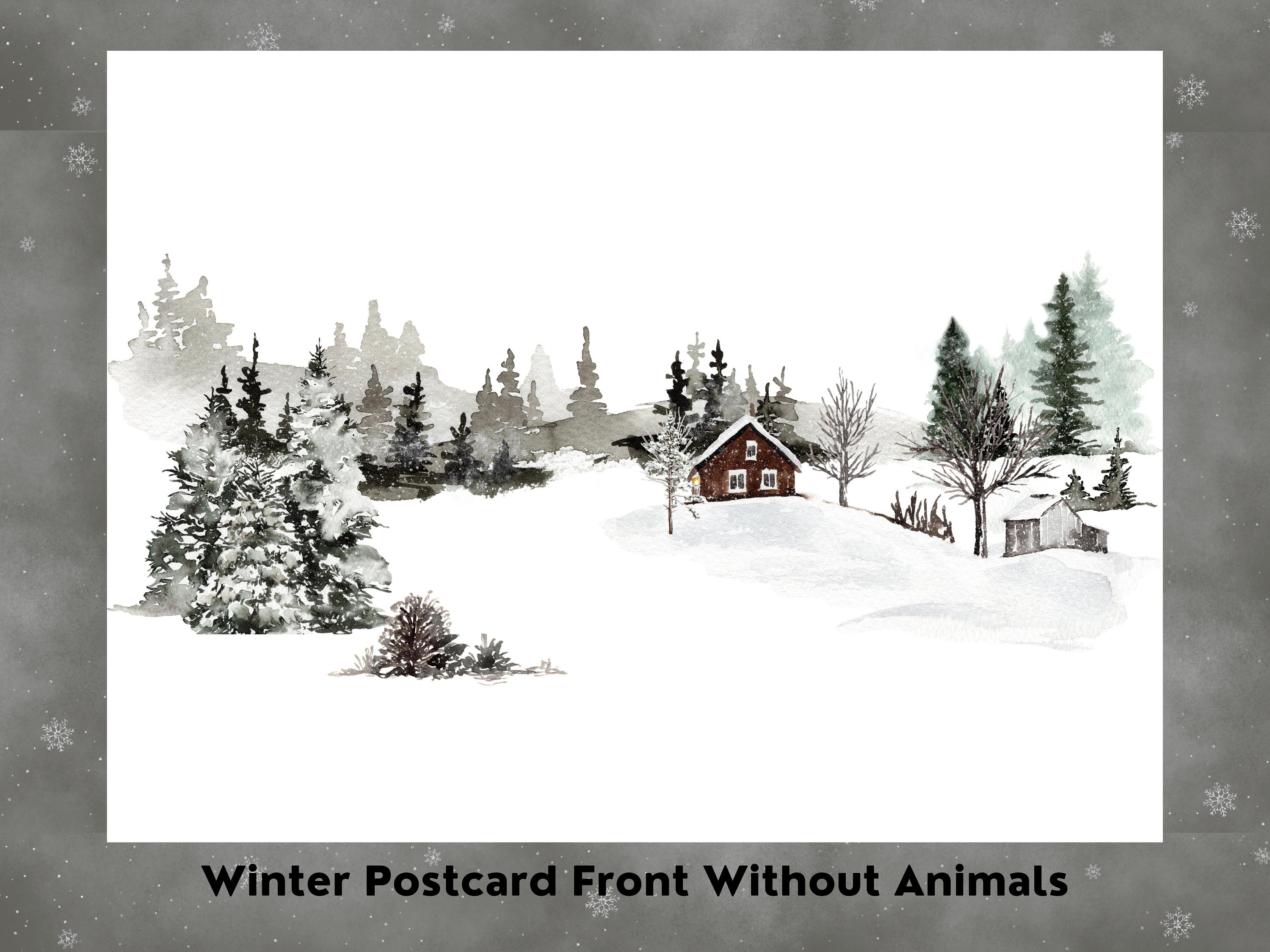 10 Winter Wonderland Postcards, Thinking of You, Christmas Greetings ...