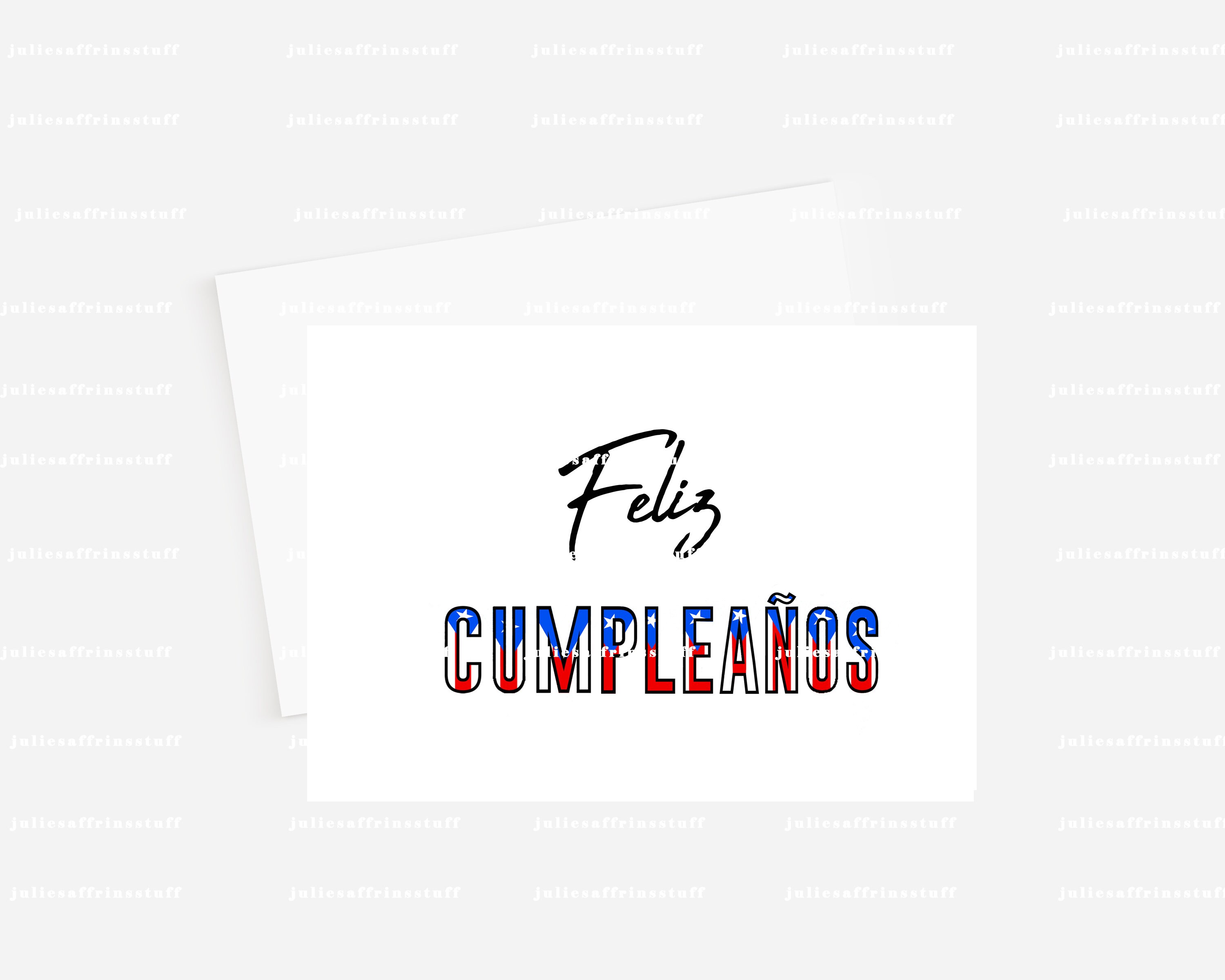 Puerto Rico Flag Feliz Cumpleanos Happy Birthday Card - Etsy