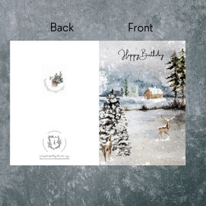 Winter Birthday Card, Birthday Card for Winter Birthday, Winter Happy ...