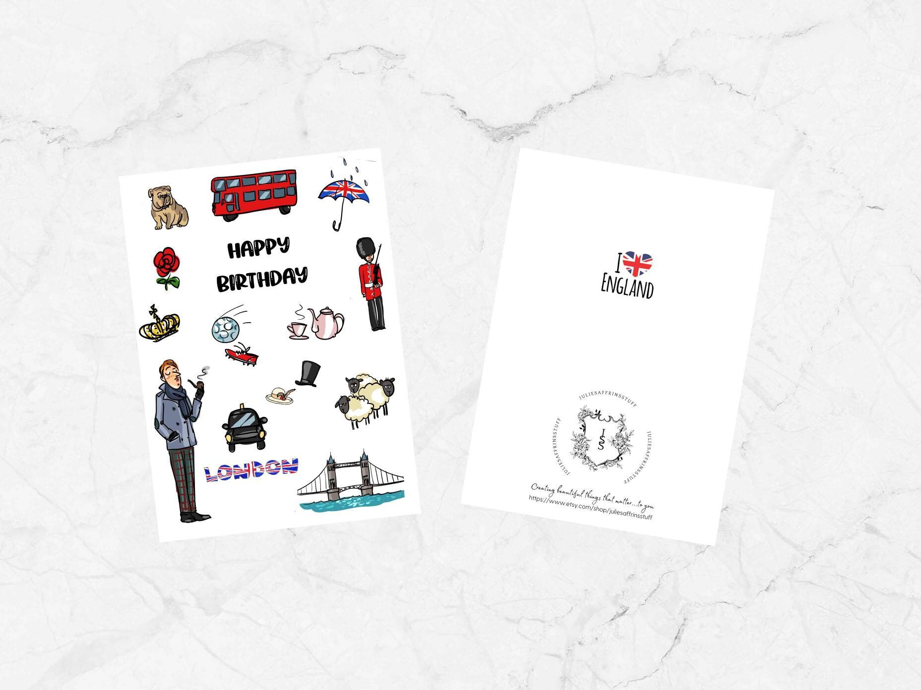British Birthday Card for Him, UK Greeting Card - Etsy