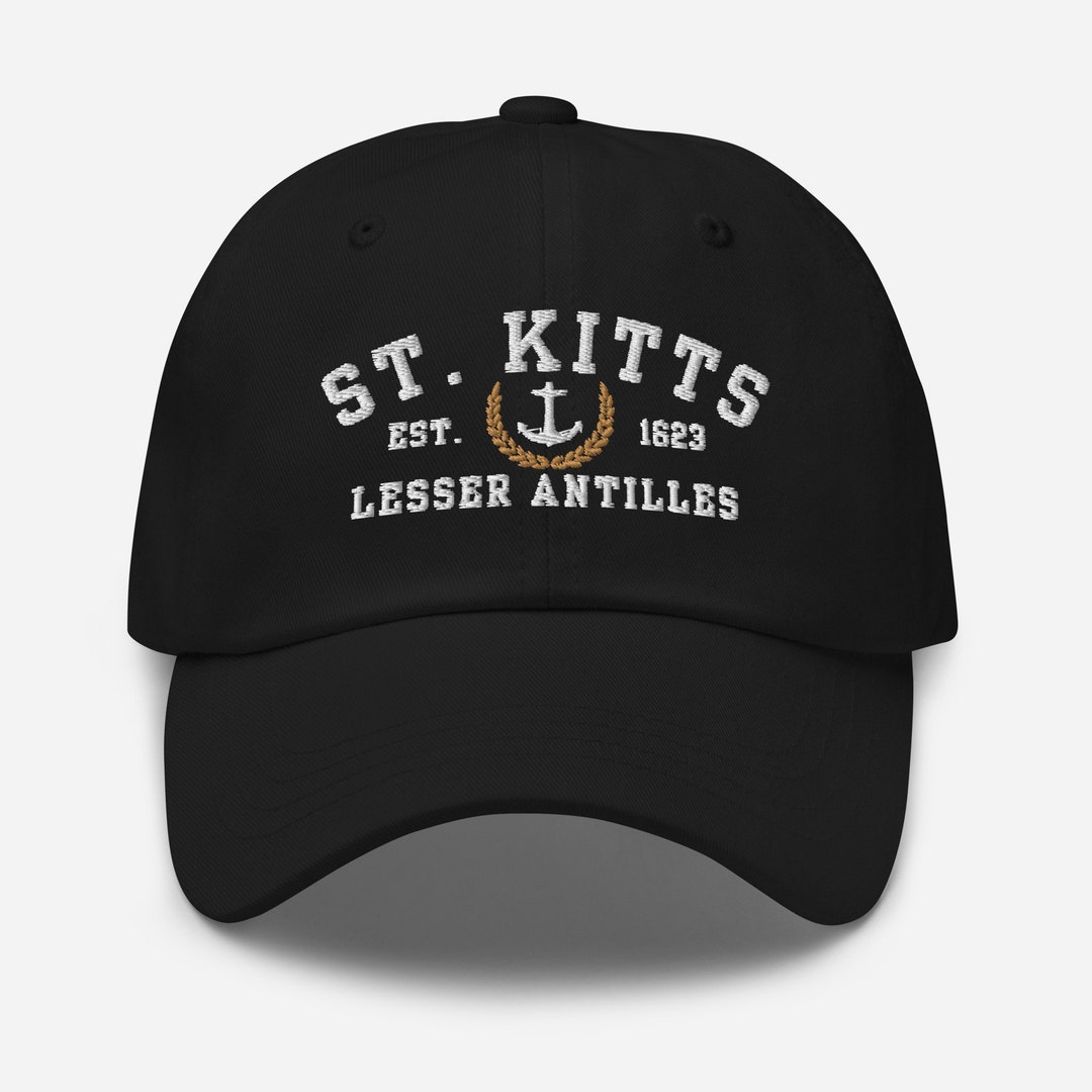 St. Kitts Anchor and Gold Laurel Embroidered Souvenir Hat, 4 Color ...