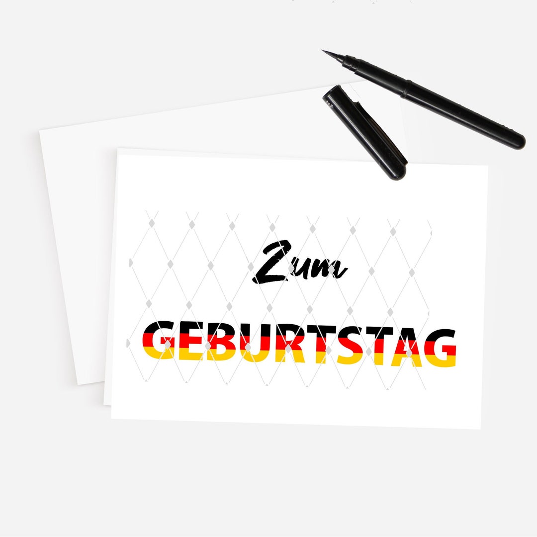 German Happy Birthday Card Zum Geburtstag With German Flag Letters ...