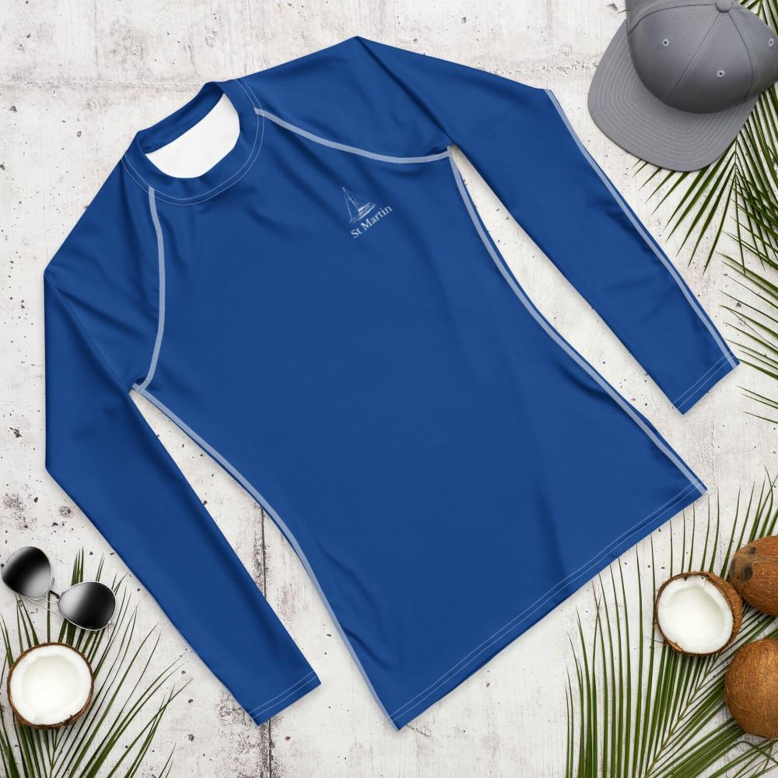 St. Martin Men's Rash Guard: UPF 50 Sailing Sun Protection - Etsy