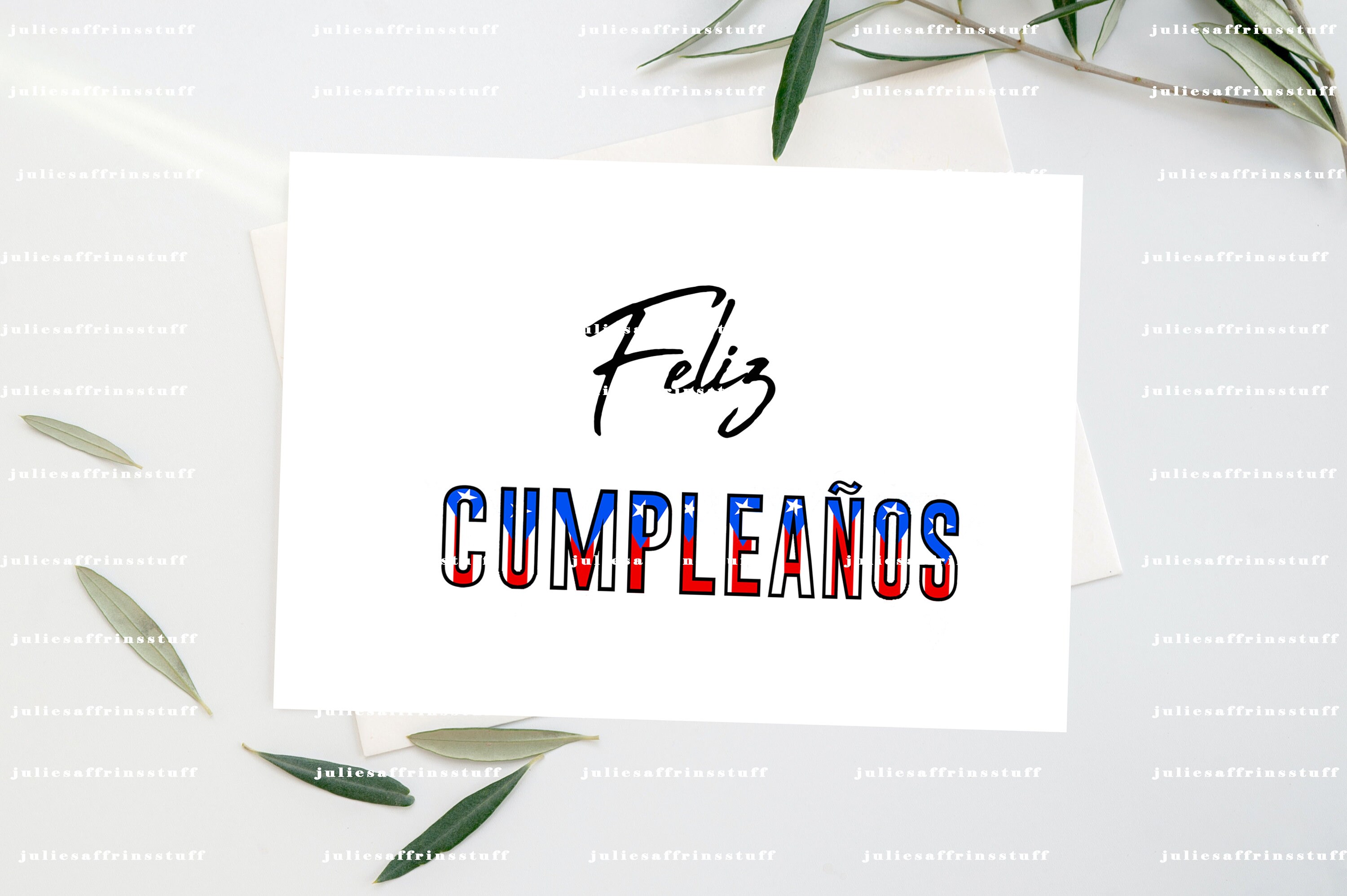 Puerto Rico Flag Feliz Cumpleanos Happy Birthday Card - Etsy