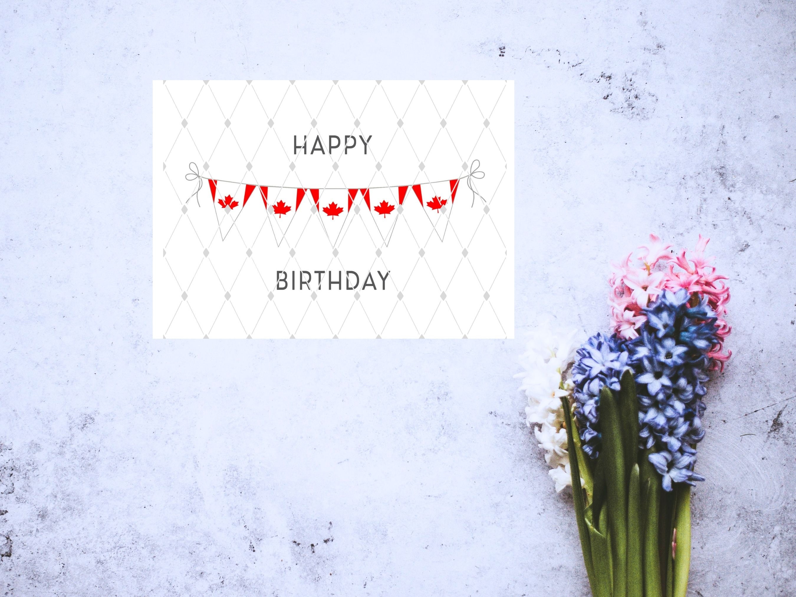 Canadian Happy Birthday Card Bunting - Etsy