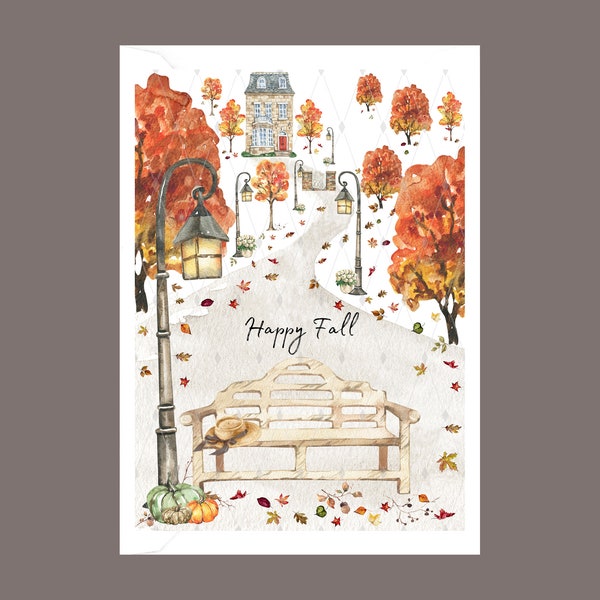 Fall Greeting Card - Etsy