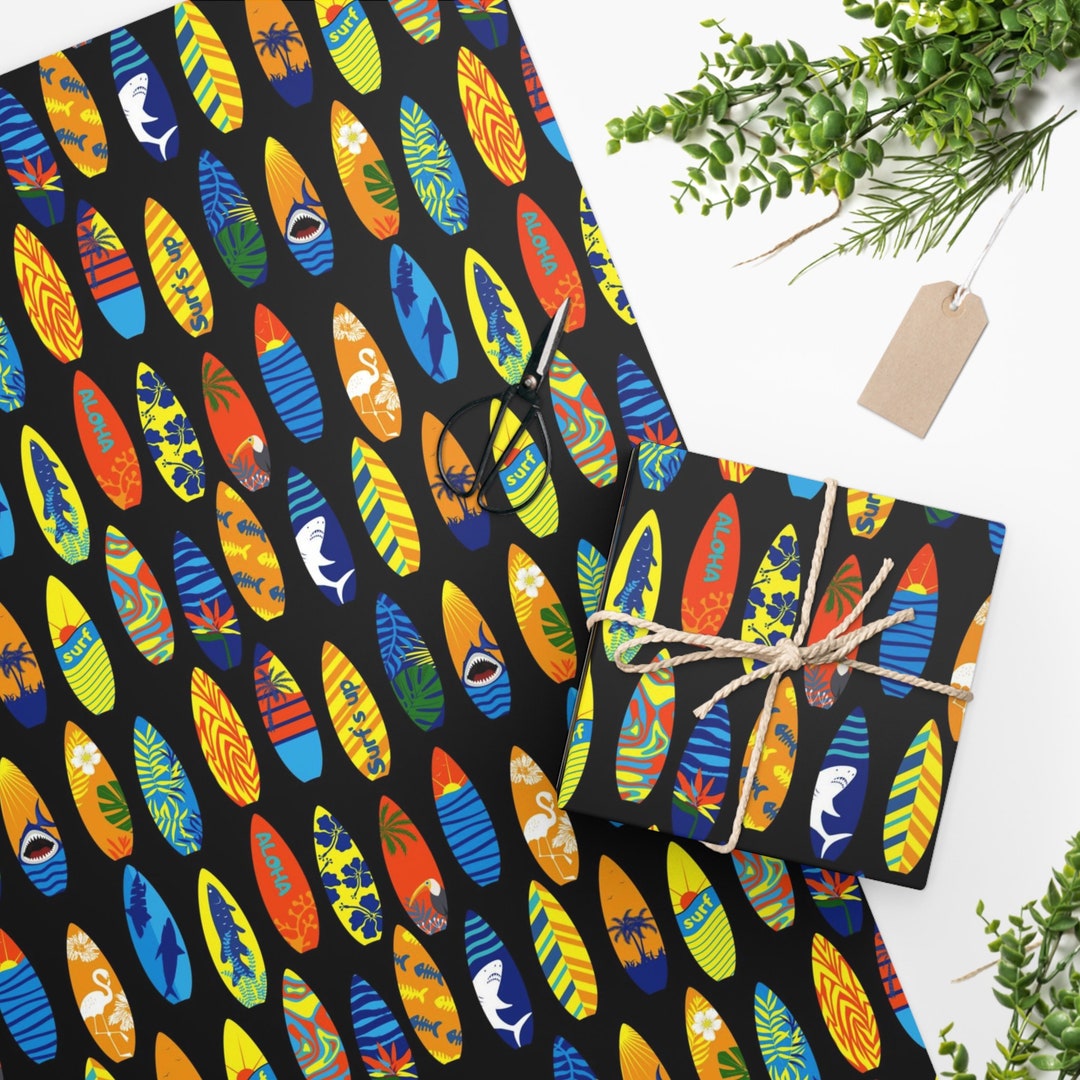 Surfboard Wrapping Paper, Vibrant Surf Paper, Gift Wrap for Surfers - Etsy