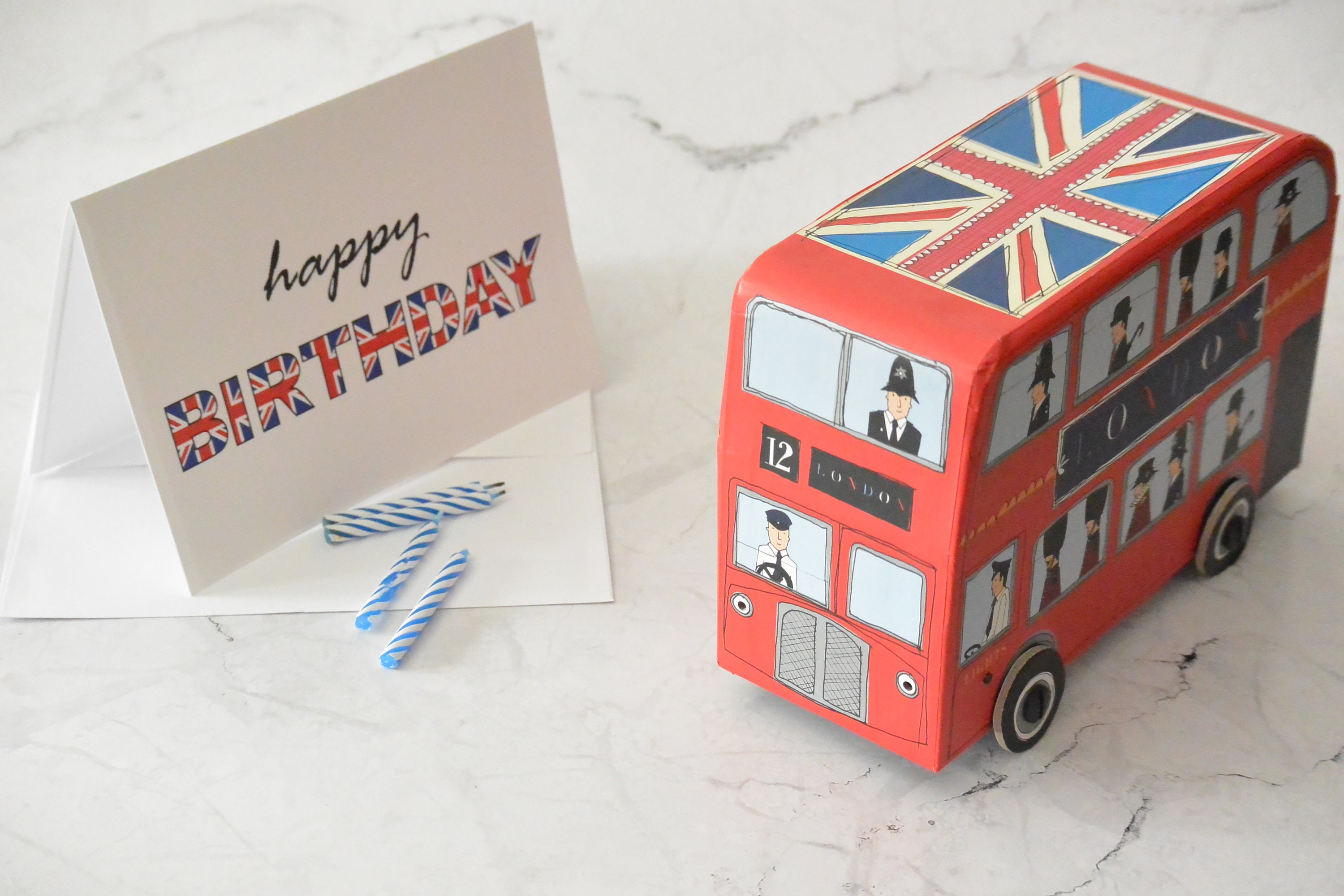 British Happy Birthday Card With Union Jack Letters - Etsy