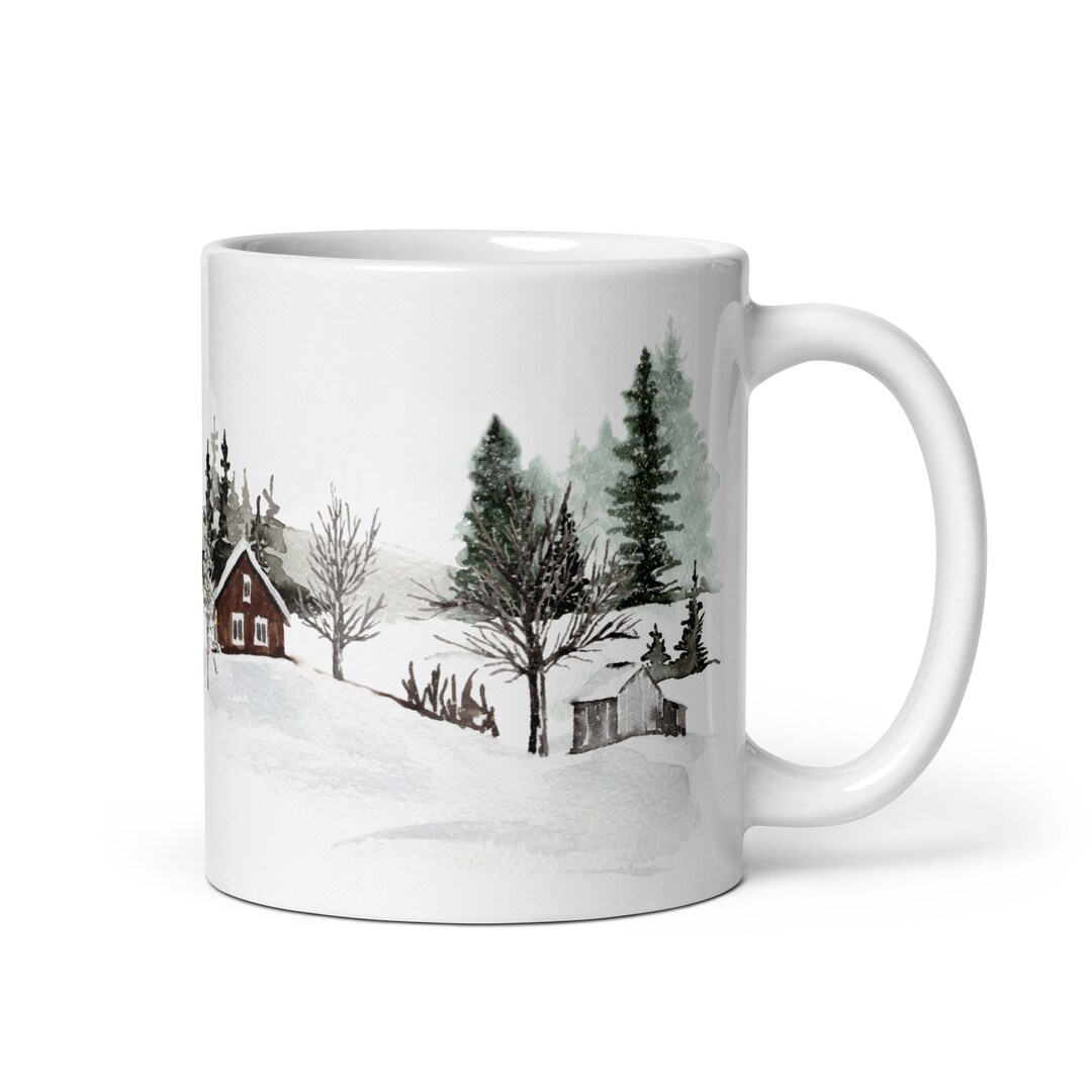 Winter Wonderland Mug of Cabin in the Woods, Christmas Gift for Him ...