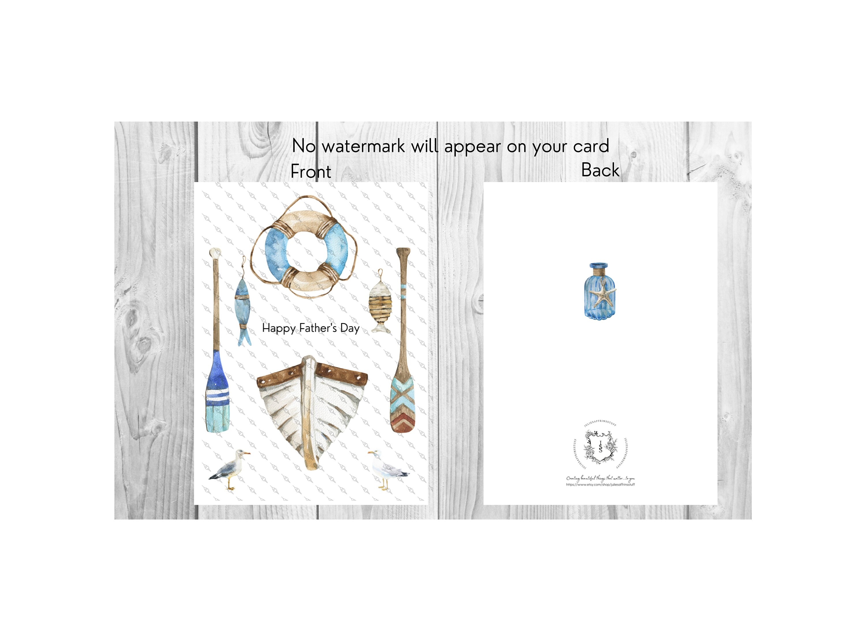 Nautical Beach Themed Father's Day Card, Water-loving Dad Card - Etsy