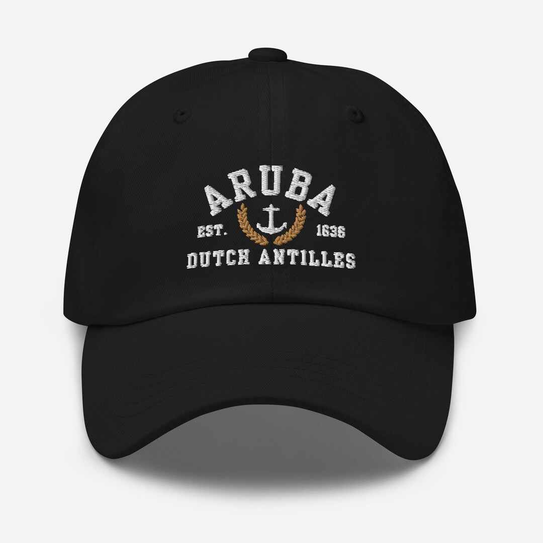 Aruba Caribbean Hat Embroidered Letters and Gold Laurel Crest Dutch ...