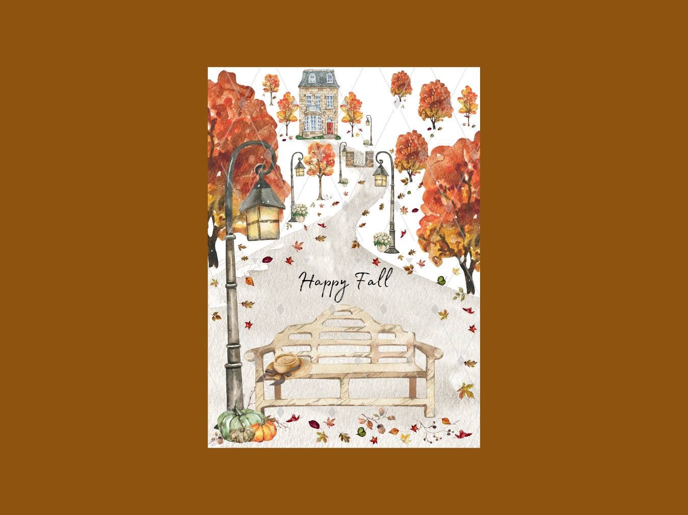 Happy Fall Postcards Autumnal Thinking of You Postcards, Just a Note ...