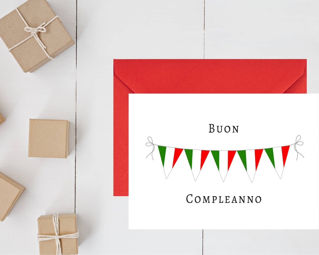 Italian Flag Bunting Birthday Card: Buon Compleanno Greeting - Etsy