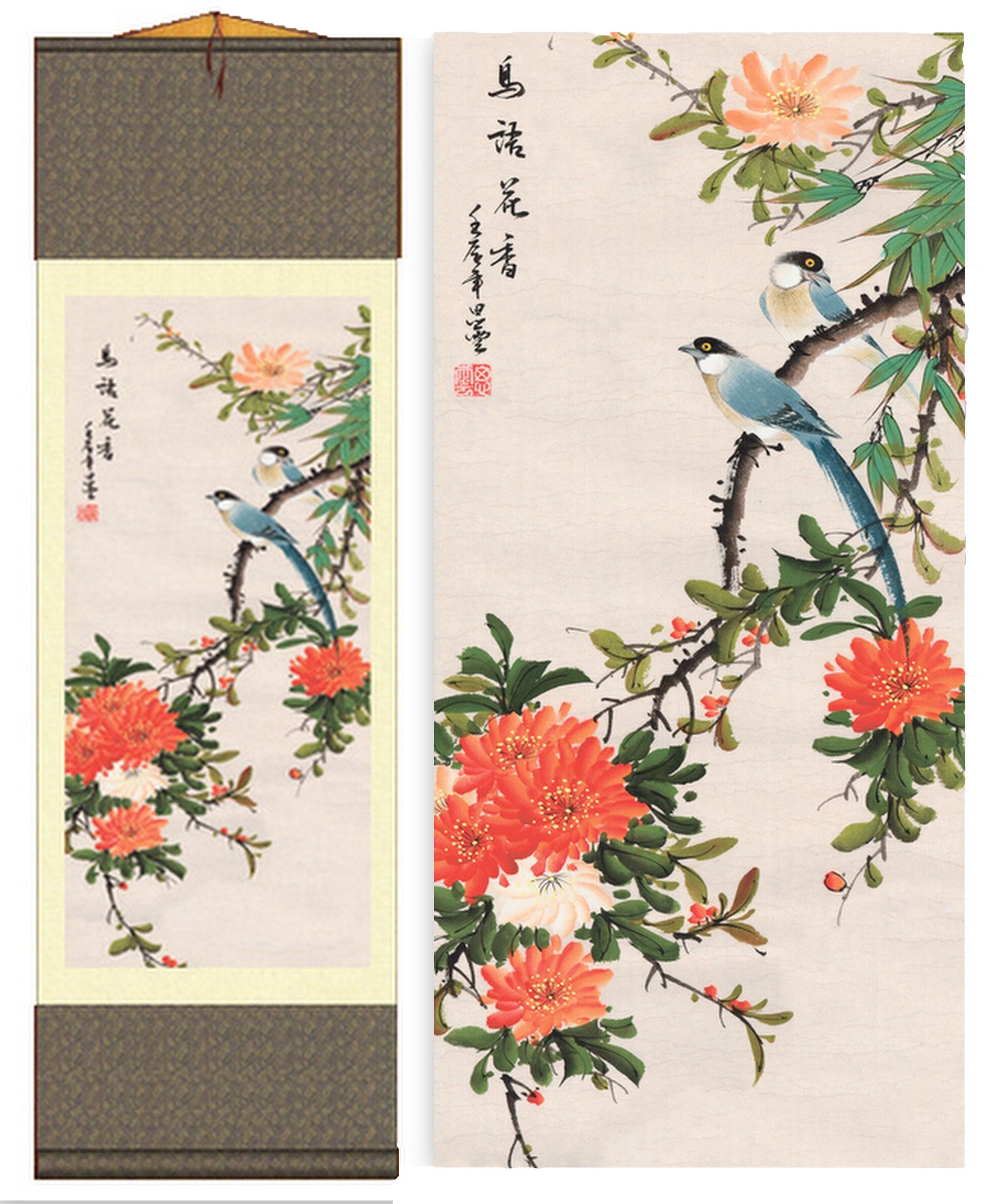 Grace Art® Asian Wall Scroll, Birds - Etsy