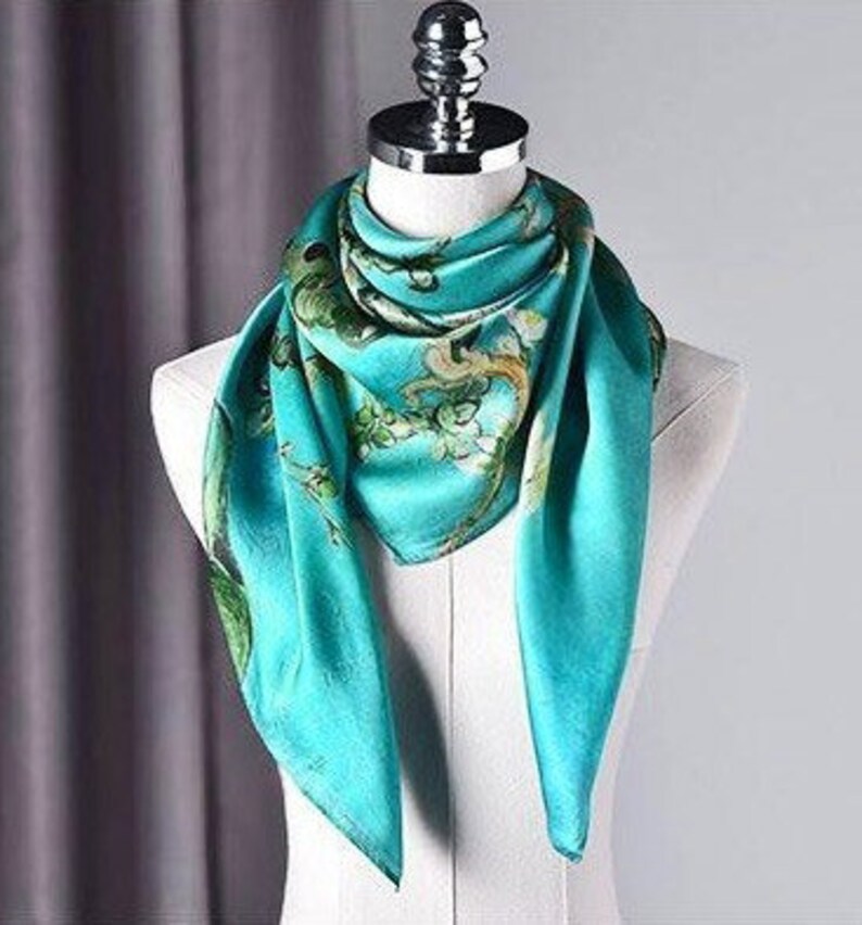Grace Scarves 100% Silk Scarf Large Vincent Van Gogh Almond - Etsy
