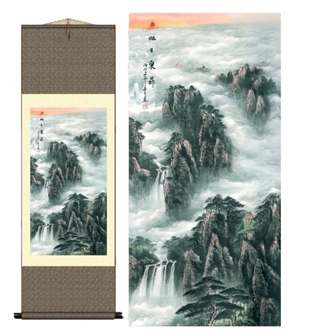 Grace Art® Asian Wall Scroll, the Rising Sun - Etsy