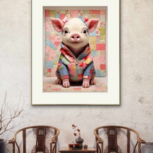 Vintage Patchwork Style Piglet Instant Art Printable Wall Decor INSTANT DIGITAL DOWNLOAD - Etsy