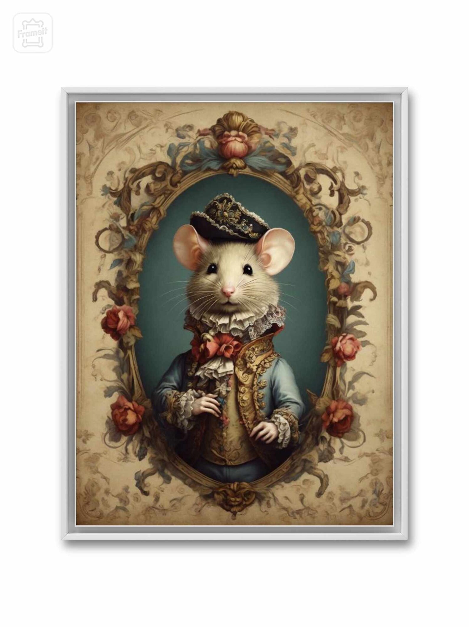 Baroque Mouse Portrait Instant Art Printable Wall Decor INSTANT DIGITAL ...