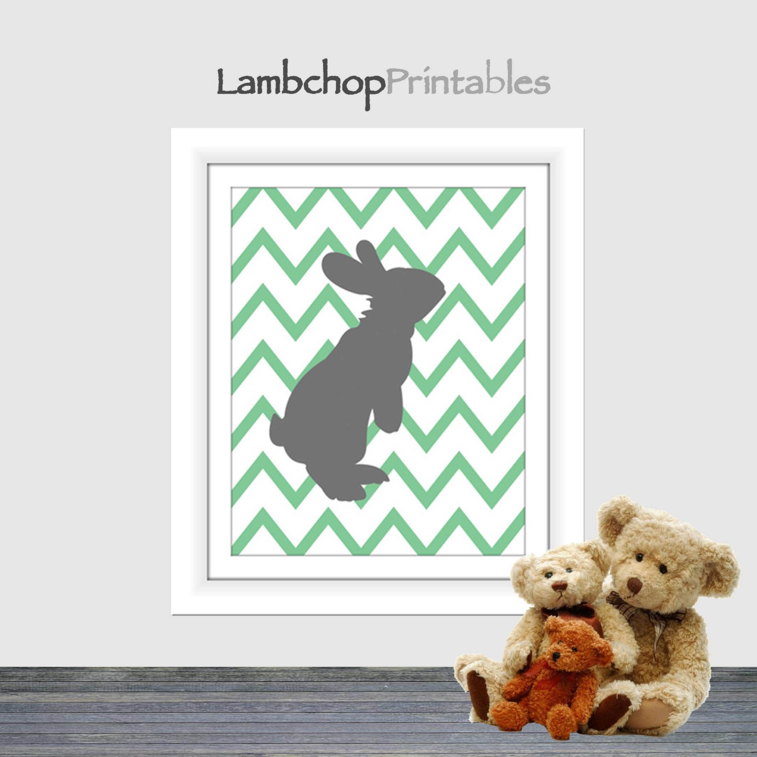 Easter Bunny Art Print Set, Nursery Bunny Art, Bunny Artwork, Easter ...