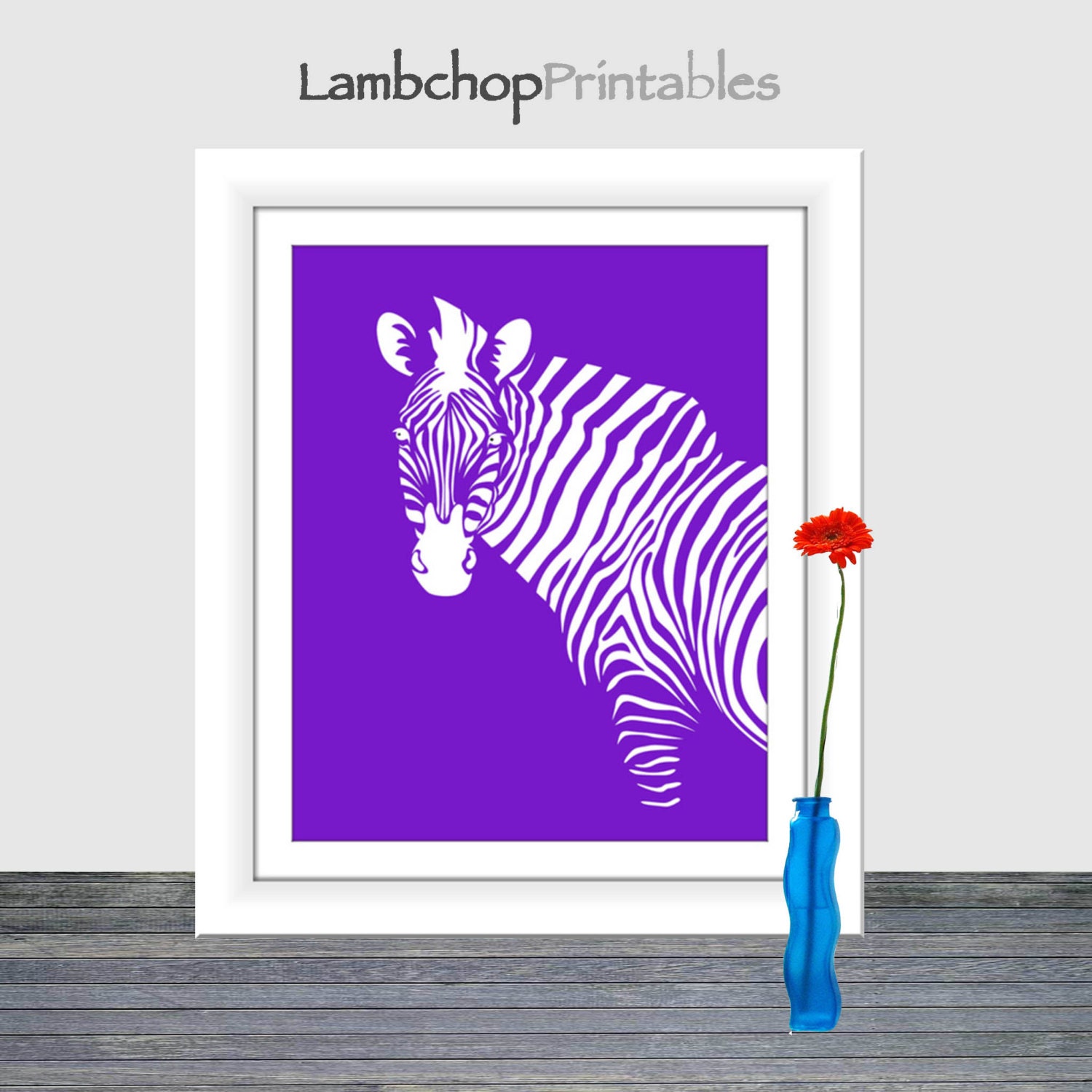 Zebra Set of 2 Wall Art, Purple Zebra, Printable Home Decor, Set of 2 ...