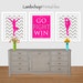 Go Fight Win, Cheerleading Set of 3, Hot Pink, Cheerleader Wall Art ...