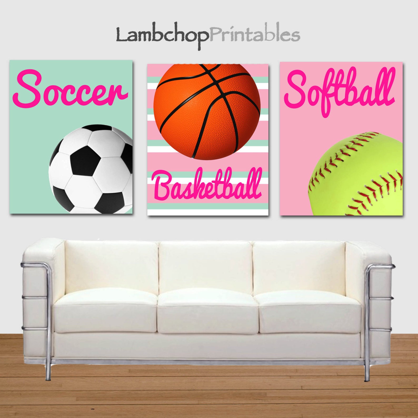 Girl Sports Printable Art, Basketball Print, Softball Print, Soccer ...