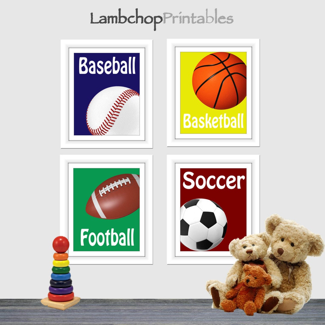 Sports Printable Art, Baseball Print, Soccer Print, Basketball Print ...