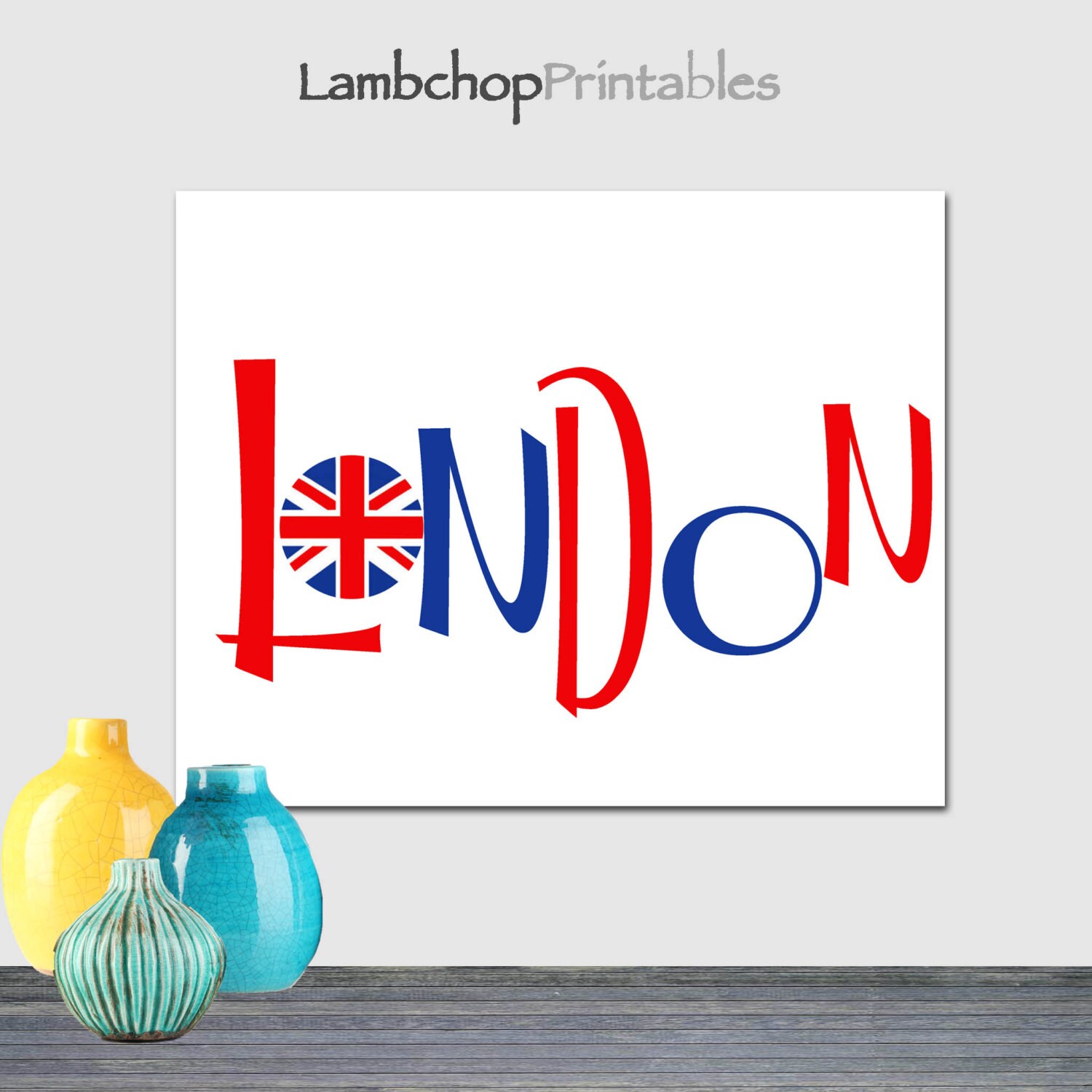 London British Flag Wall Art, London Sign, Red White Blue, British Flag ...